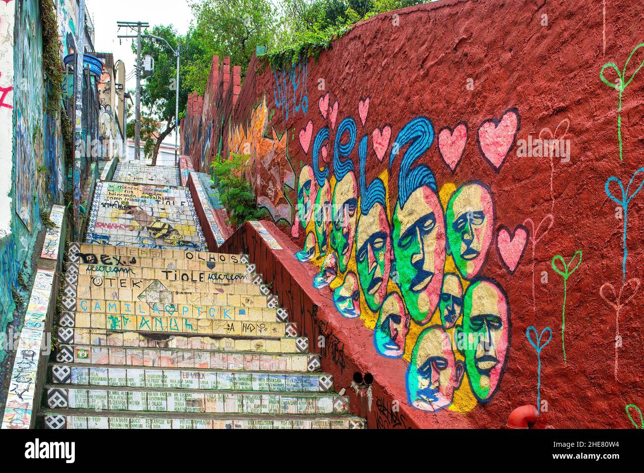 Urban art paintings in the walls of a stair or steps in the Batman ...