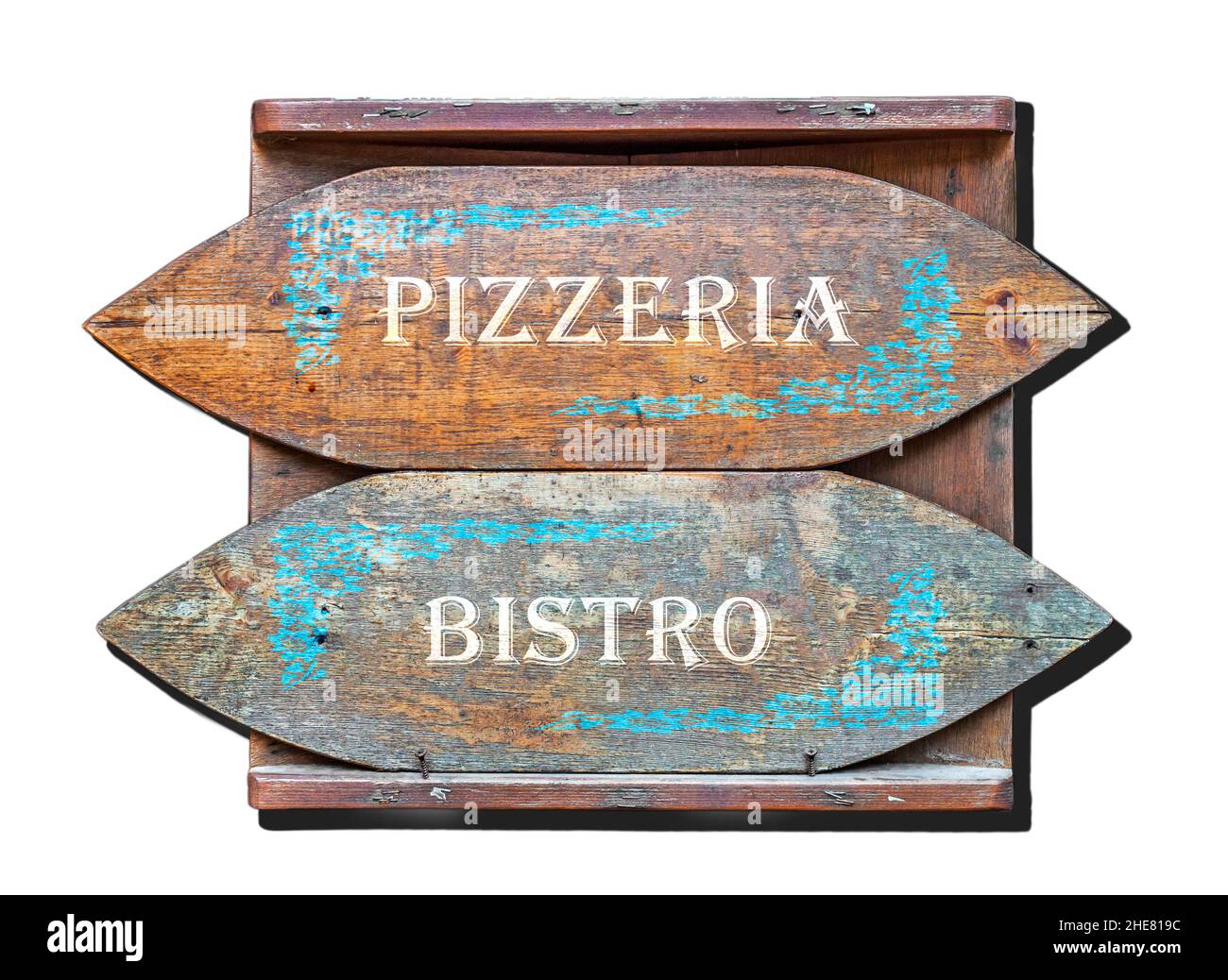 Wooden signs - Blue Open and Closed Stock Photo - Alamy