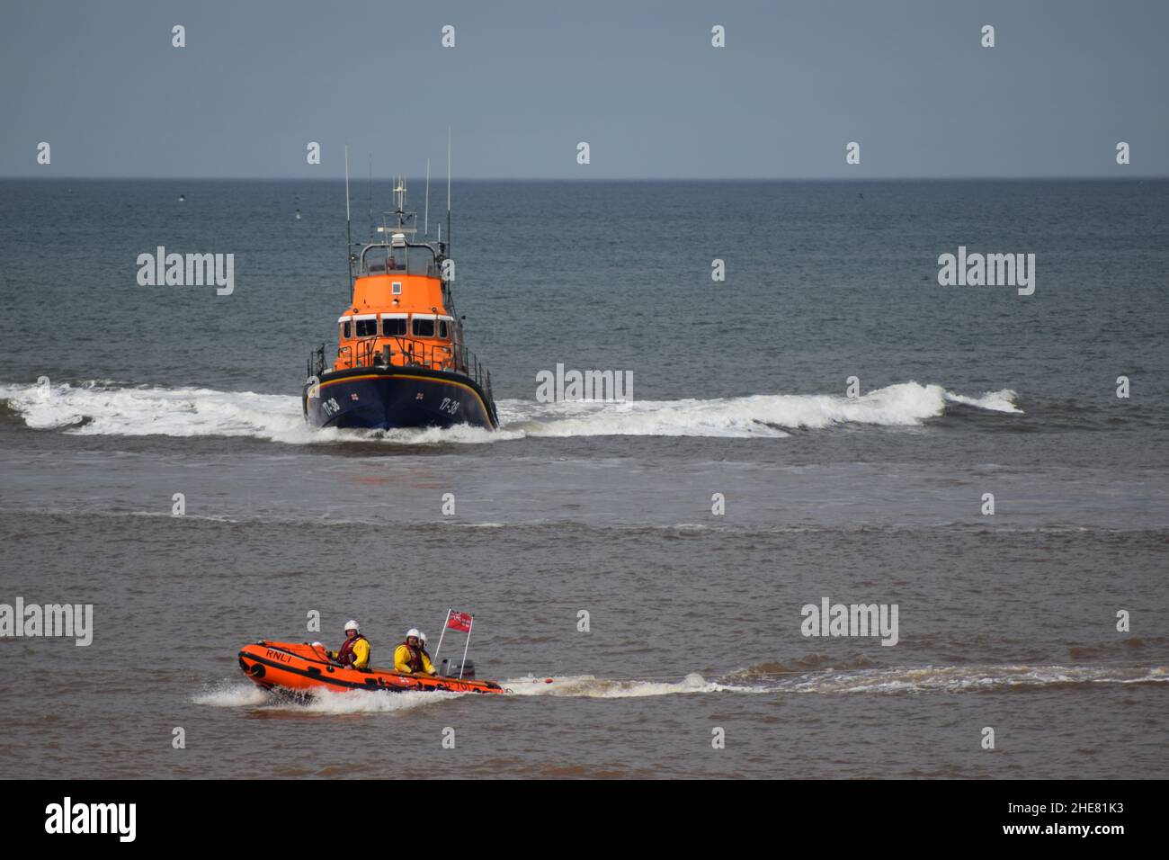 RNLI Humber Lifeboat and Withernsea RNLI Inshore Lifeboat in the North ...