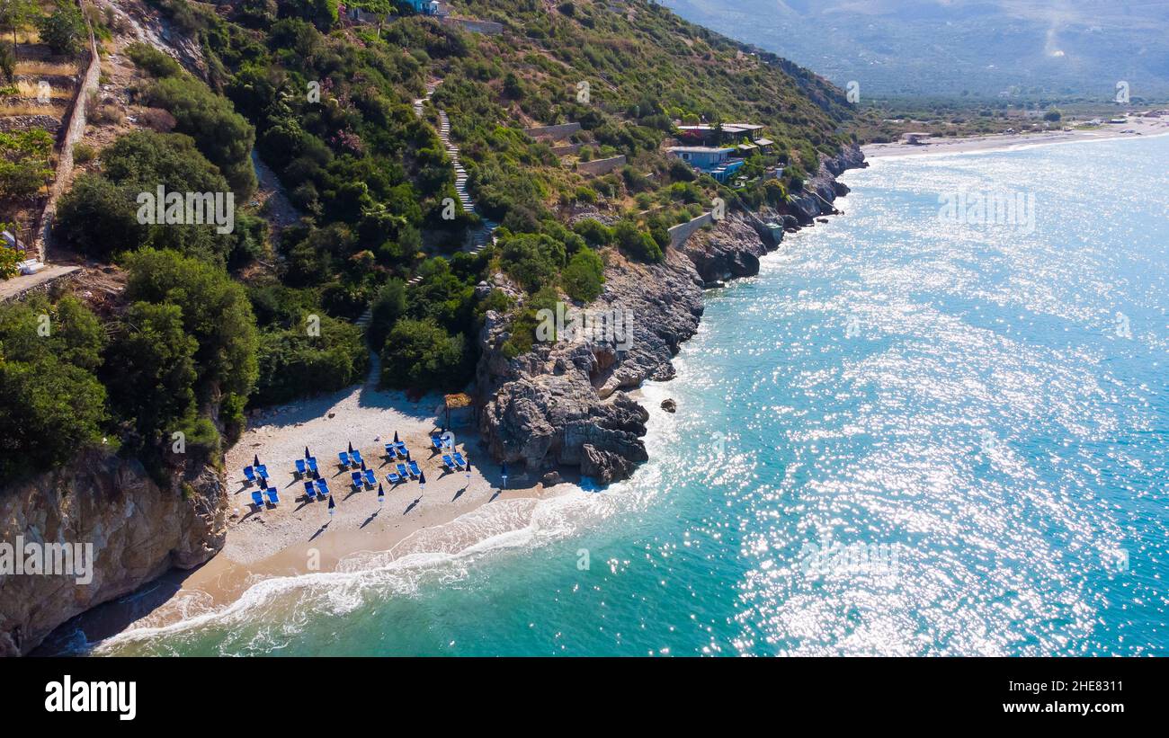 Gjipe Beach, famous beach in Albania Stock Photo - Alamy