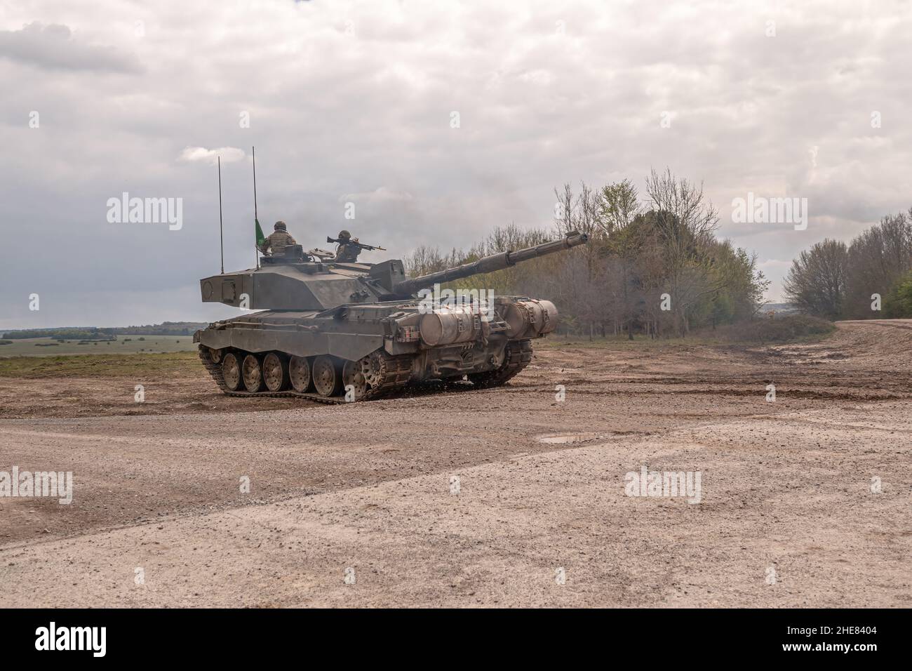 close up of a british army challenger 2 main battle tank in action on a ...