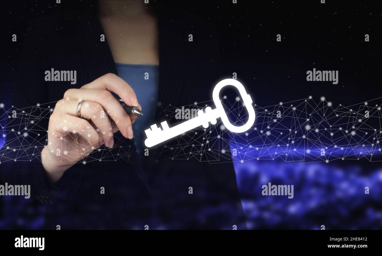 Key Keyword Icon Business Internet Technology Concept. Hand holding ...