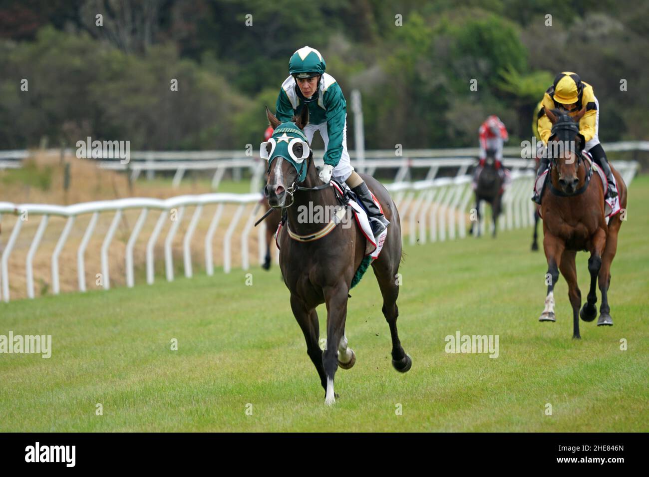 KUMARA, NEW ZEALAND, JANUARY 8, 2022; jockey Kylie Williams on the ...