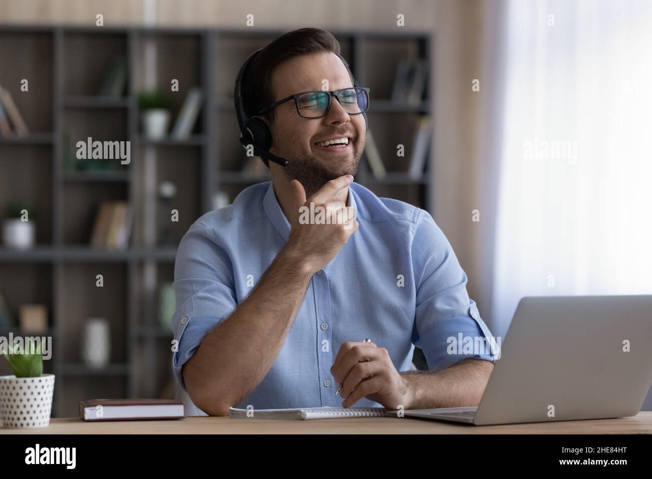 Man Headphones Laughing High Resolution Stock Photography and Images ...
