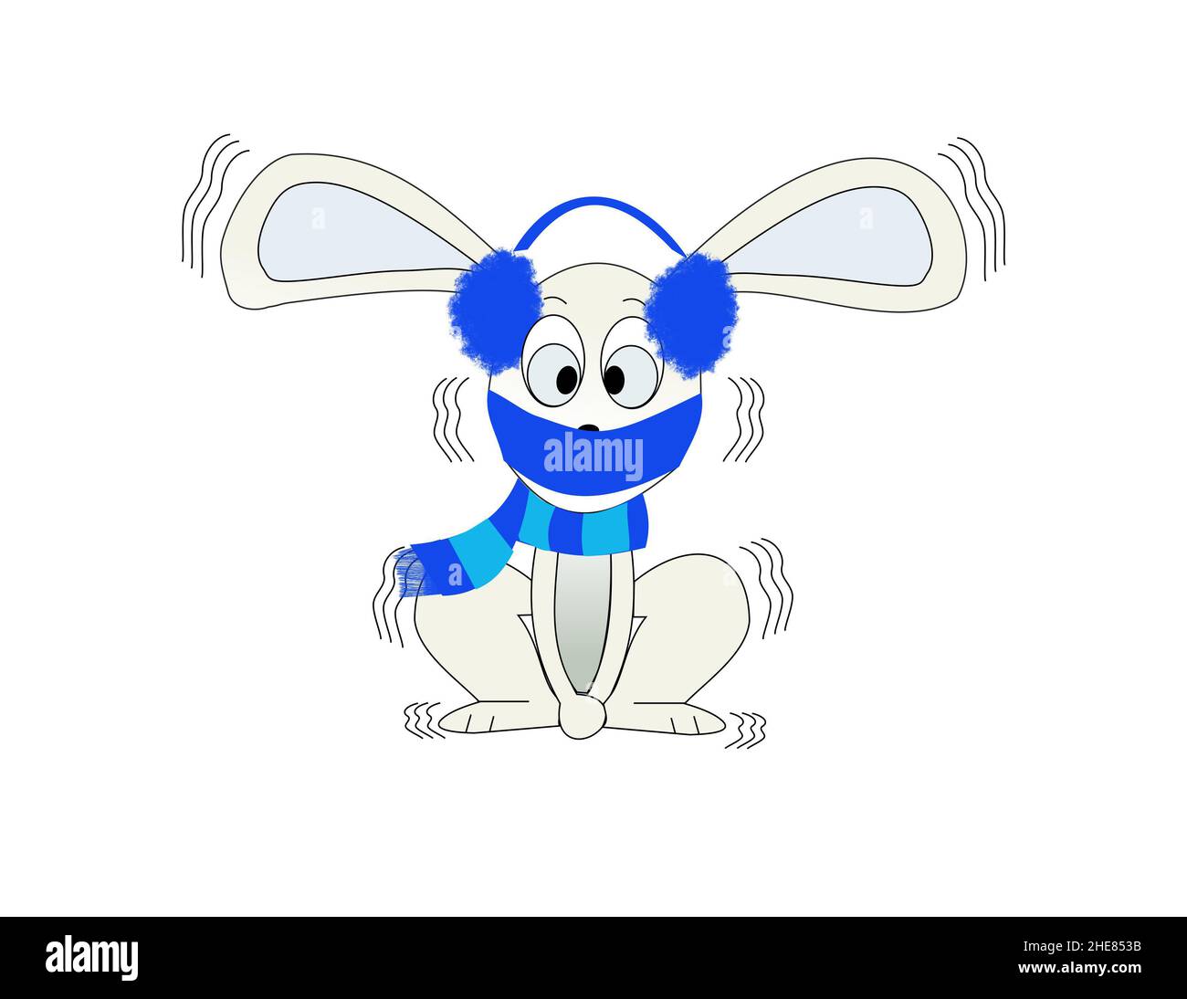 Cold Rabbit with Mask Stock Photo - Alamy