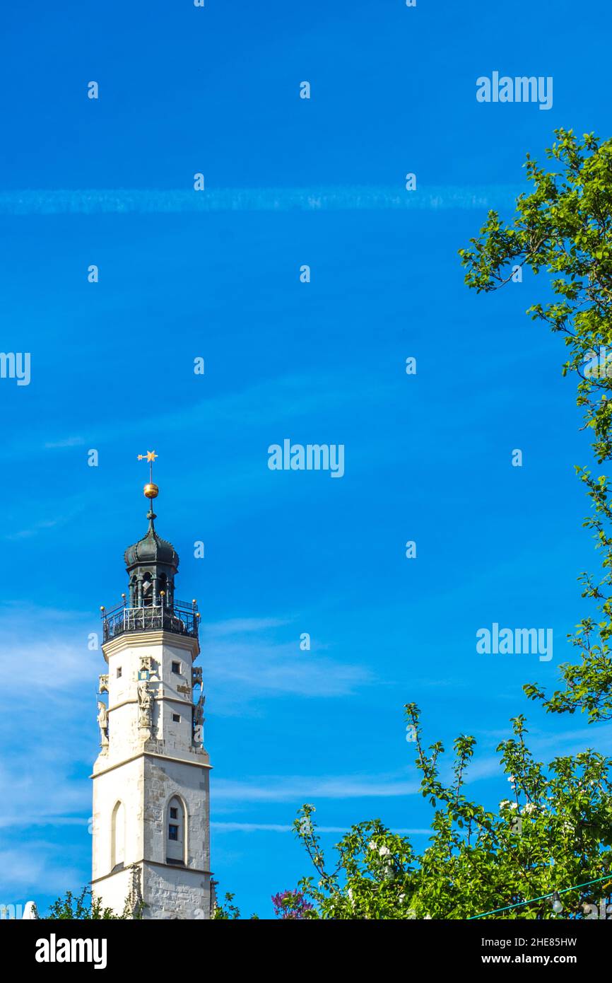 Vertical shot of a white tower with clear sky background Stock Photo ...