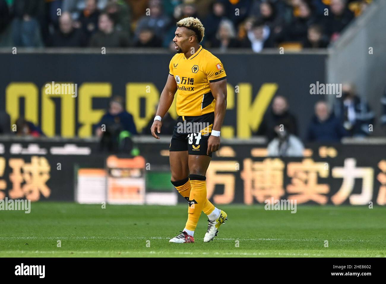 Adama Traore #37 of Wolverhampton Wanderers during the game Stock Photo ...