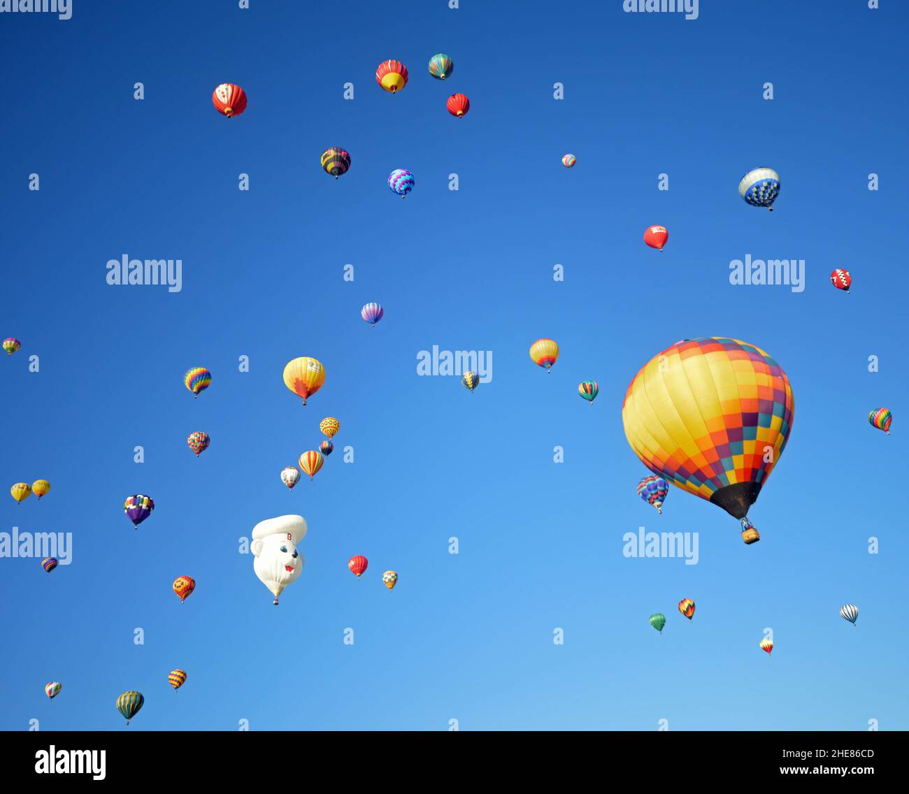 Hot Air Balloons in Flight Stock Photo - Alamy
