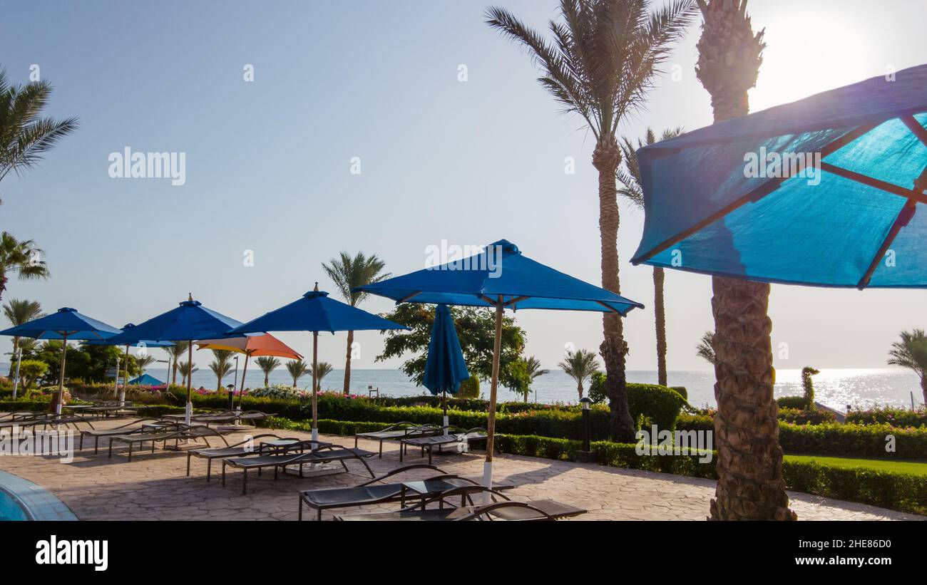 Sharm el sheikh. Egypt September 2021. View of a beautiful five star ...