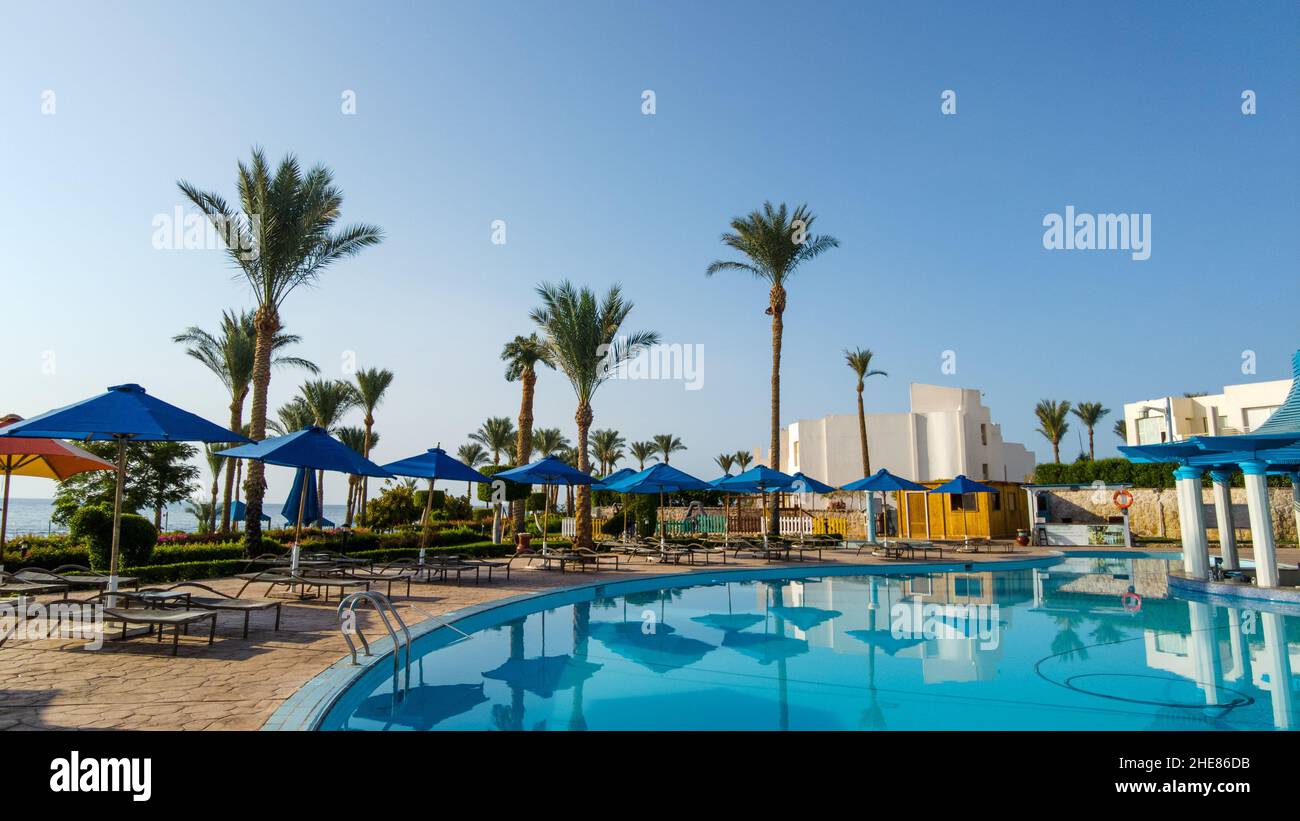 Sharm el sheikh. Egypt September 2021. View of a beautiful five star ...