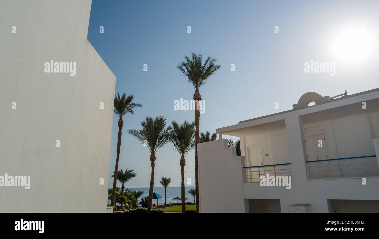 Sharm el sheikh. Egypt September 2021. View of a beautiful five star ...