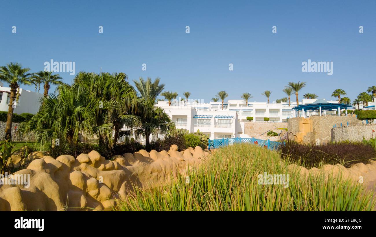 Sharm el sheikh. Egypt September 2021. View of a beautiful five star ...