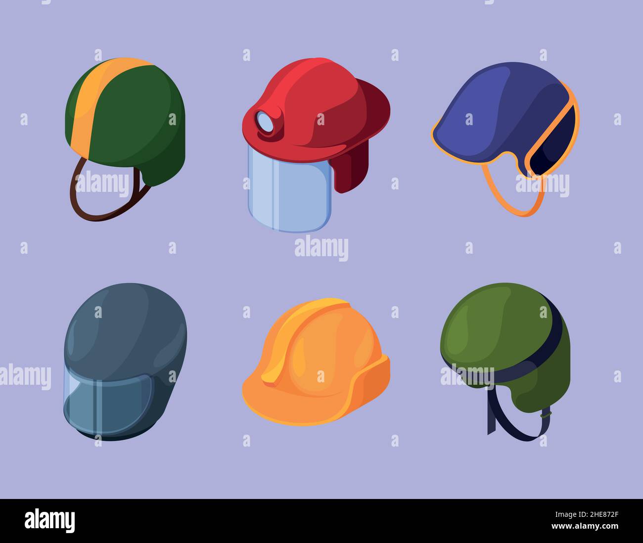 Safety helmets helmet hat hats Stock Vector Images - Alamy