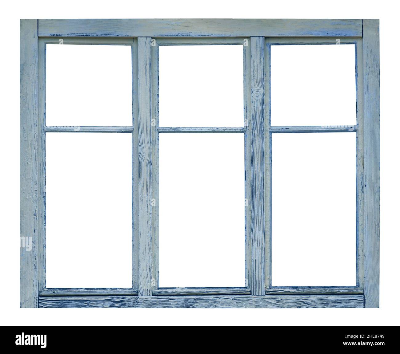 Old wooden grey window frame isolated on a white background Stock Photo ...