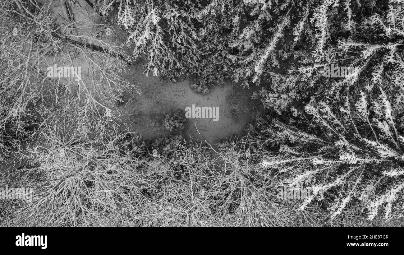 Day drone view above Black and White Stock Photos & Images - Alamy