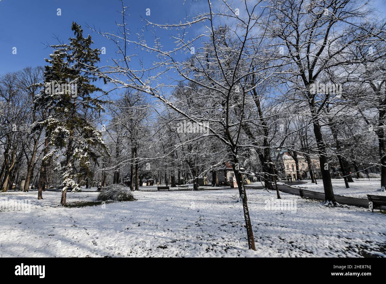 Winter in Serbia: Snow in Kalemegdan fortress, Belgrade Stock Photo - Alamy