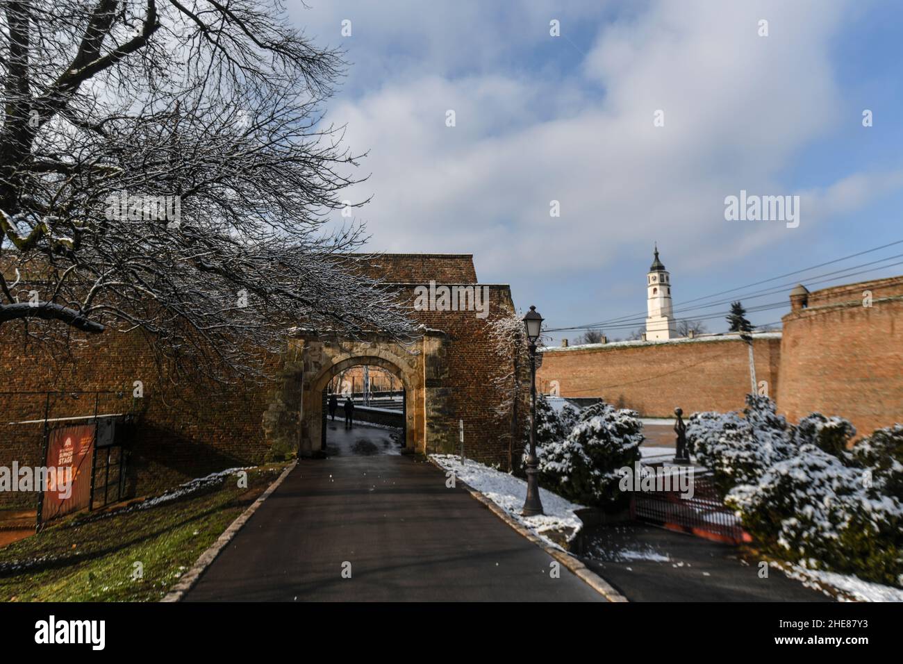 Winter in Serbia: Snow in Kalemegdan fortress, Belgrade Stock Photo - Alamy