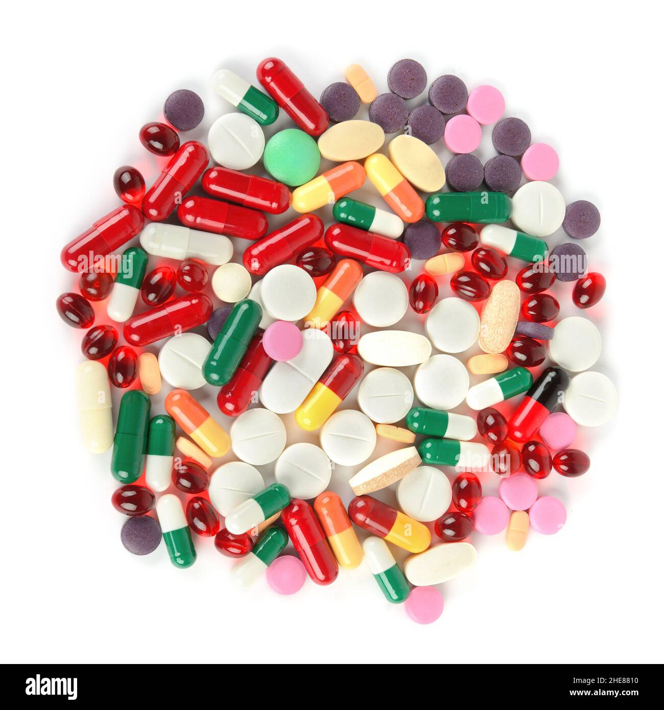 Assorted pharmaceutical medicine pills, tablets and capsules isolated ...