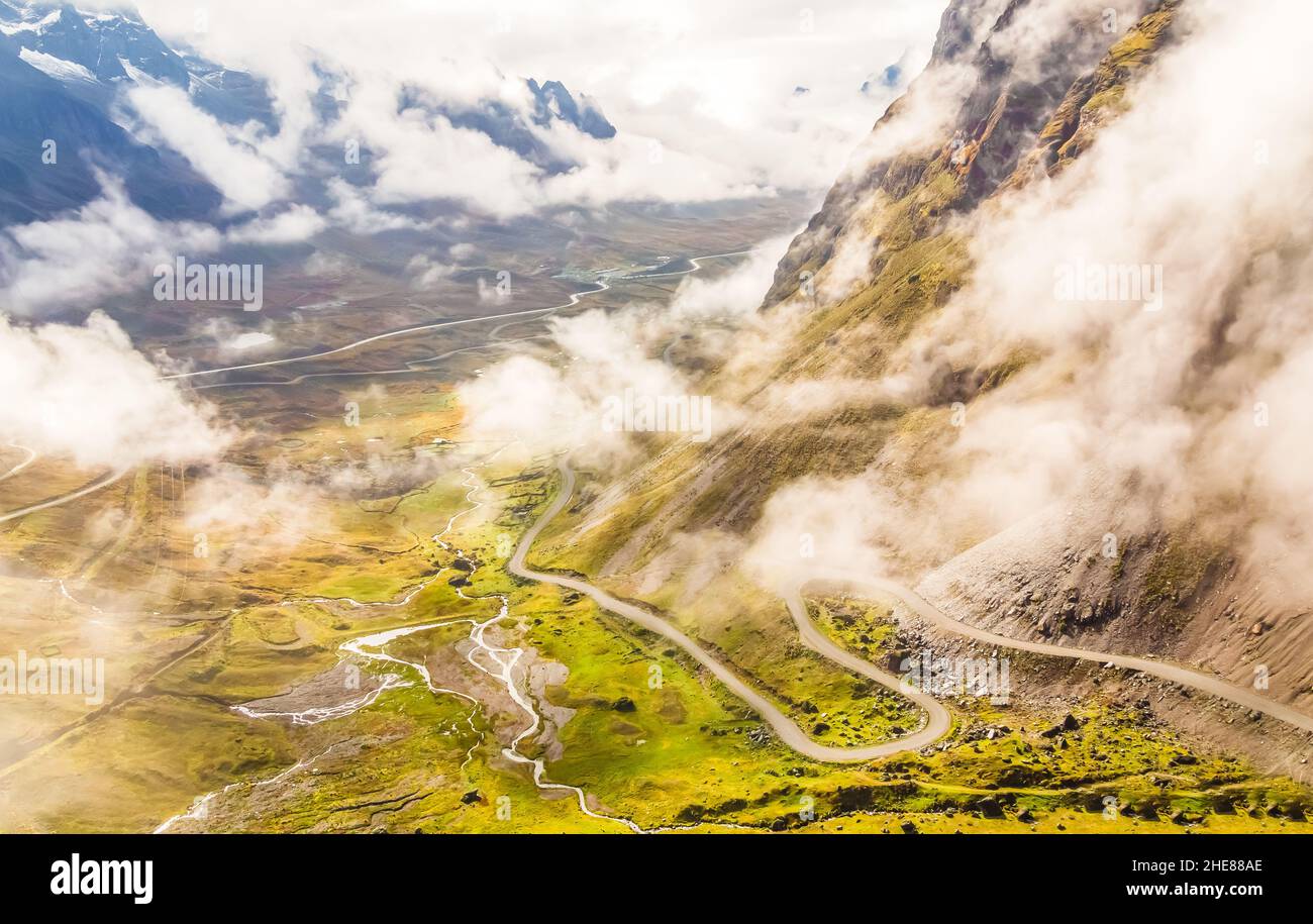 Mountain landscape and view on starting point of the death road Stock ...