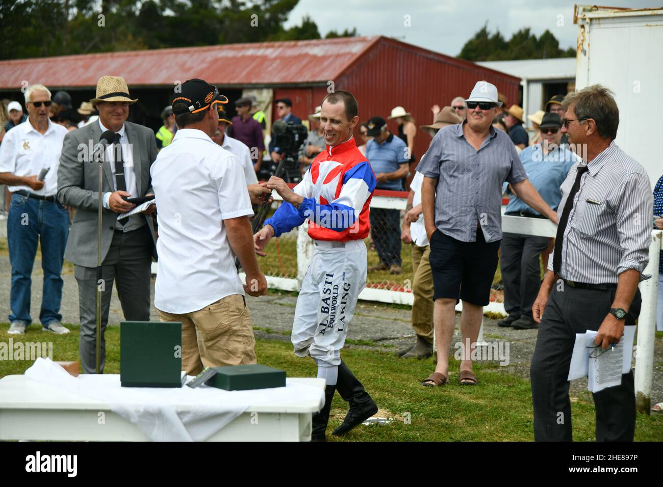 KUMARA, NEW ZEALAND, JANUARY 8, 2022; congratulations for jockey Jason ...