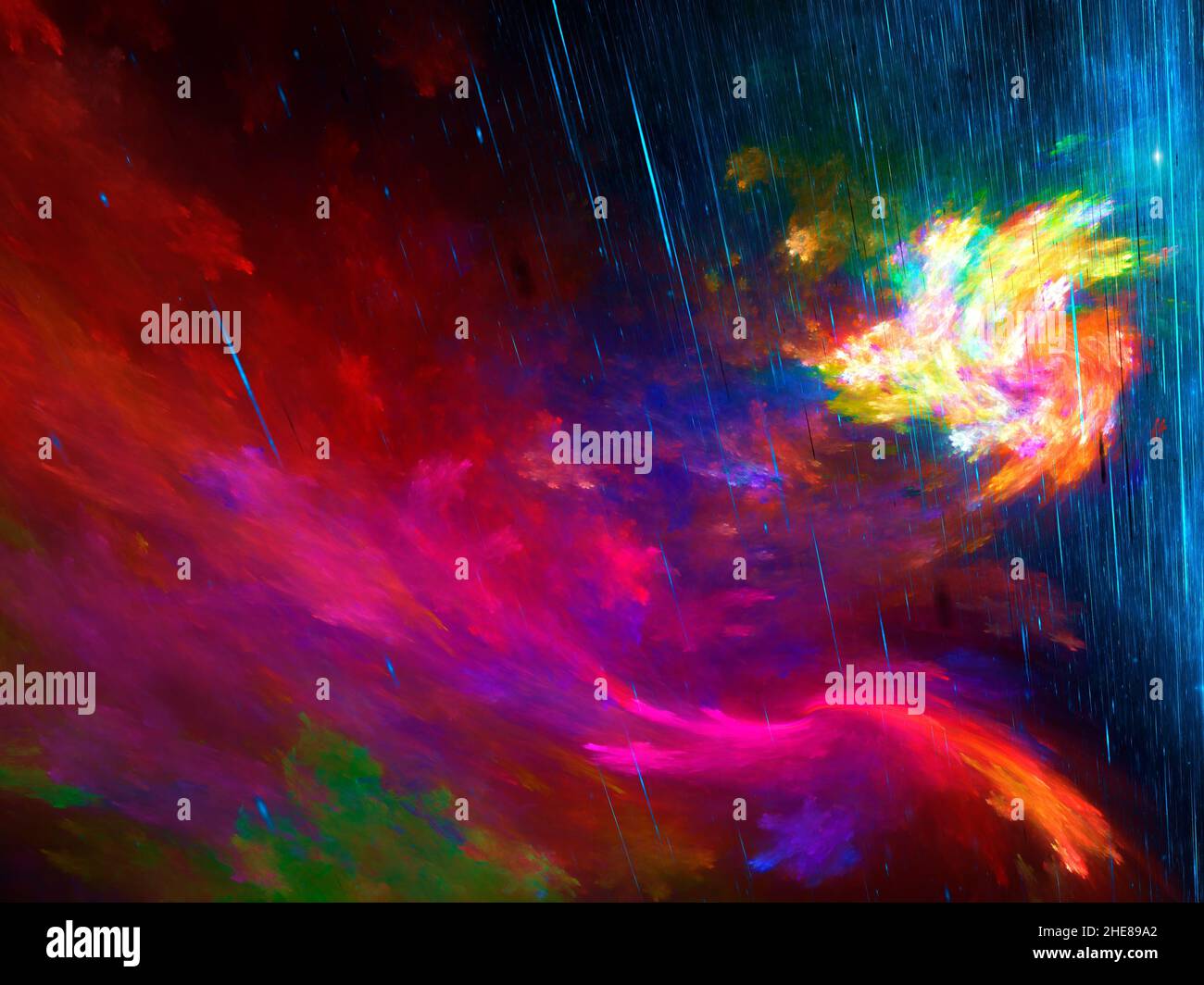 Futuristic multicolored background - unusual landscape with jets of ...