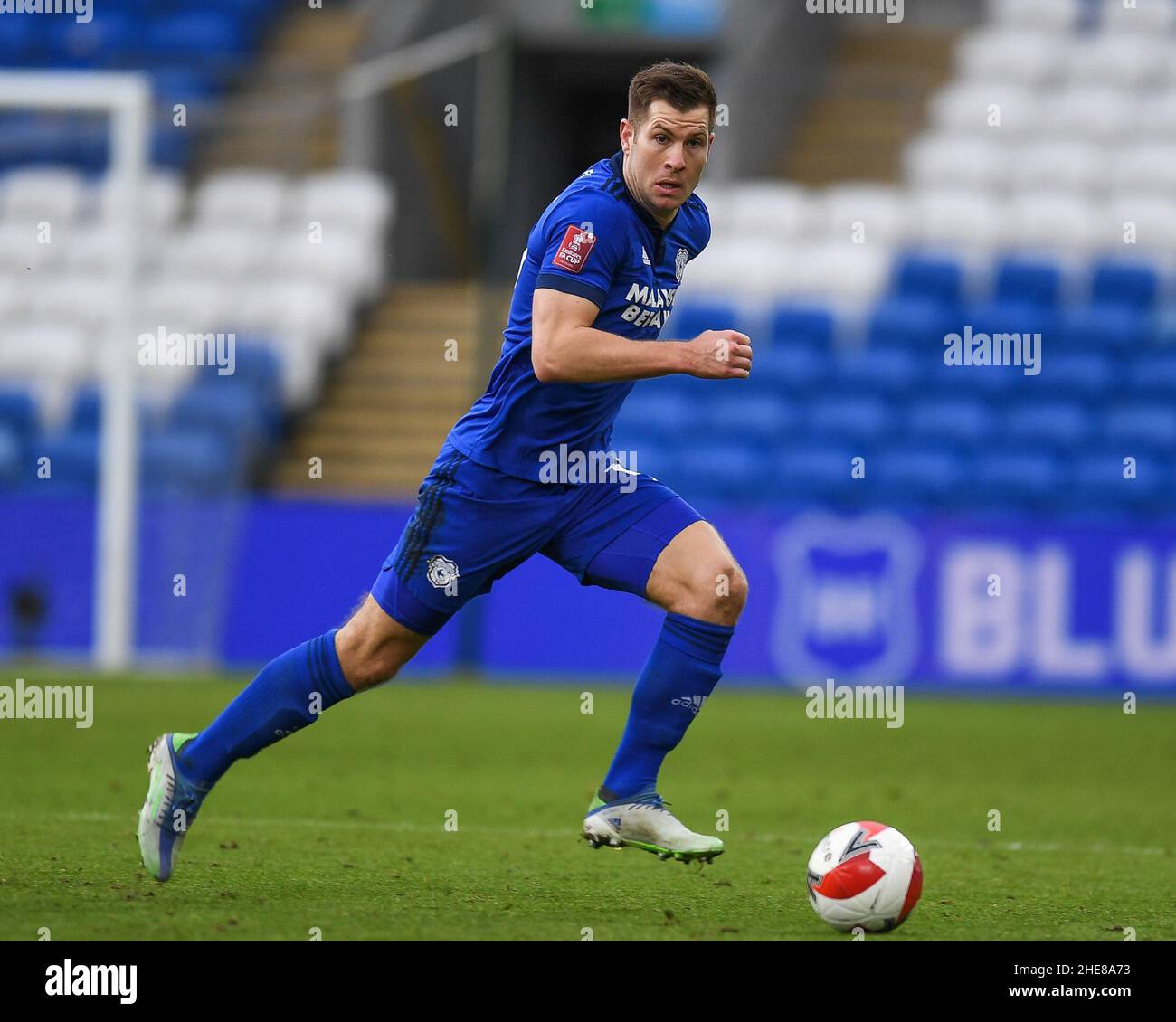 Cardiff, UK. 09th Jan, 2022. James Collins #19 of Cardiff City during ...