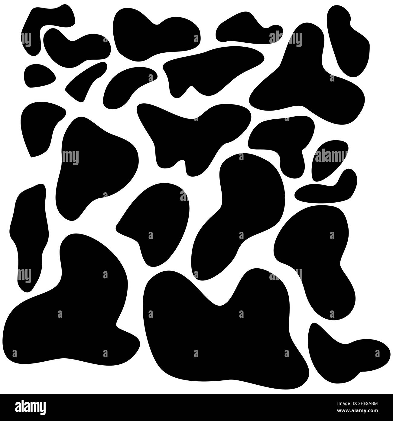Cow spots. Simple flat hand-drawn illustration. Set of cow spots for ...