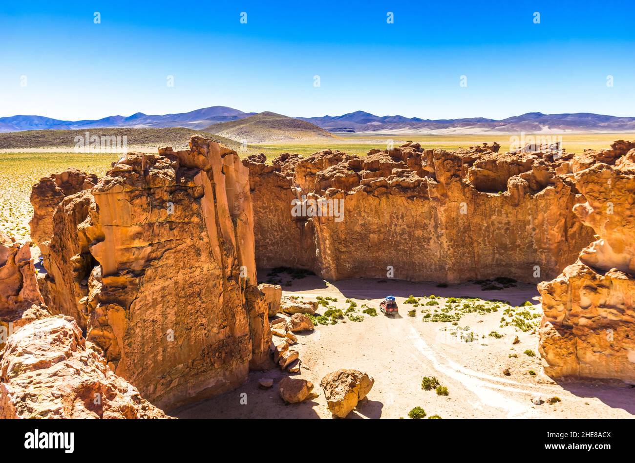 Landscape of Lost Italy in Eduardo Avaroa National Park, Bolivia Stock ...