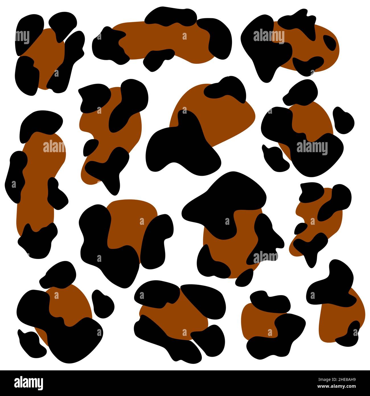 Leopard spots. Simple flat hand-drawn illustration. Set of leopard ...