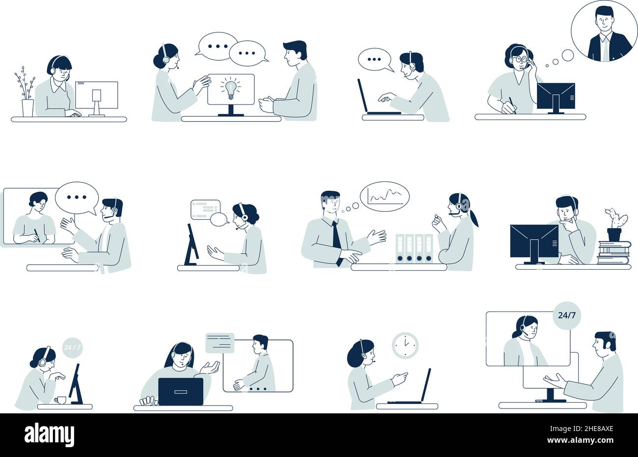 Call center operator dialog Stock Vector Images - Alamy