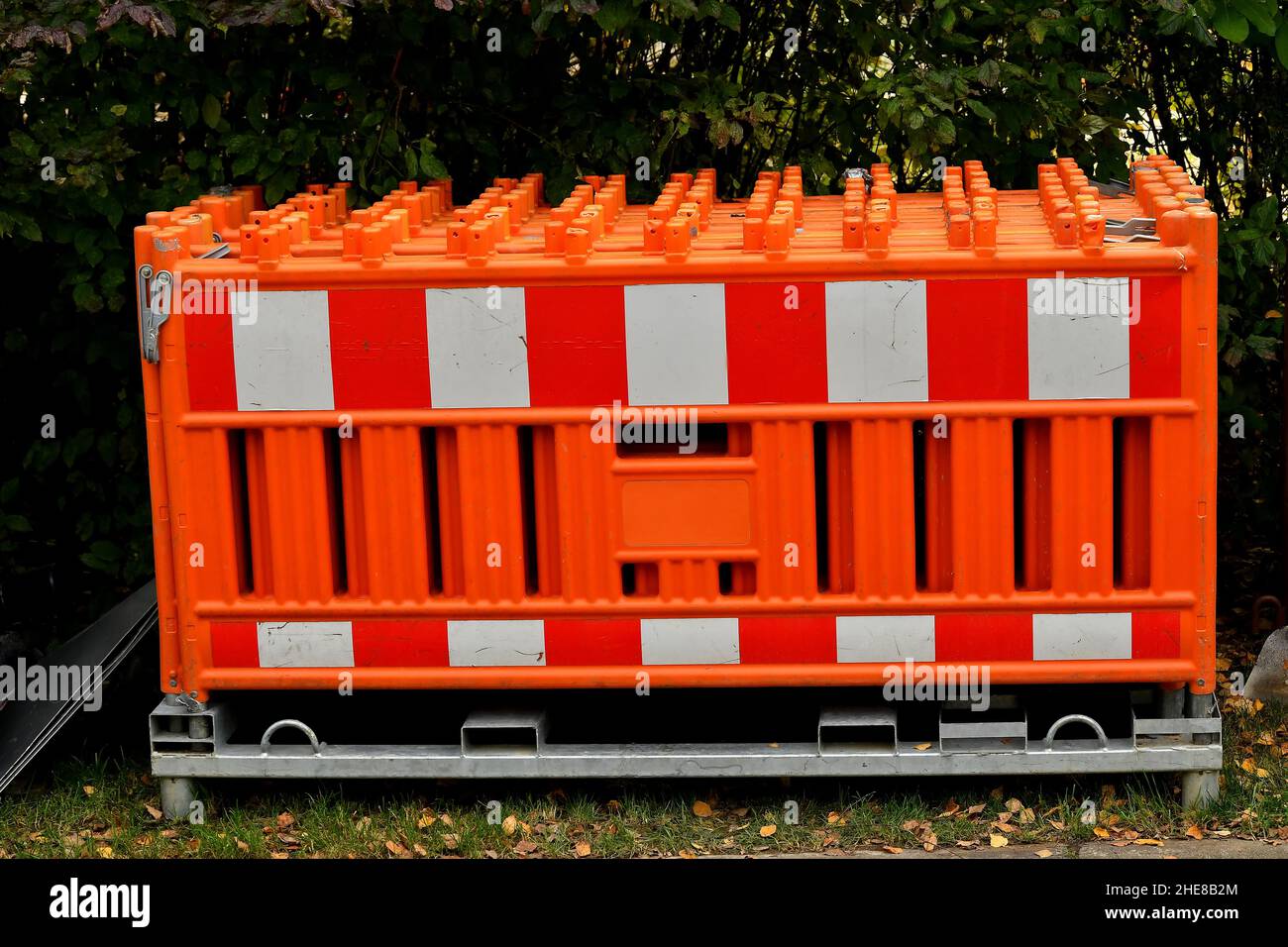 Barricades Of A Construction Area At A Street Stock Photo - Alamy