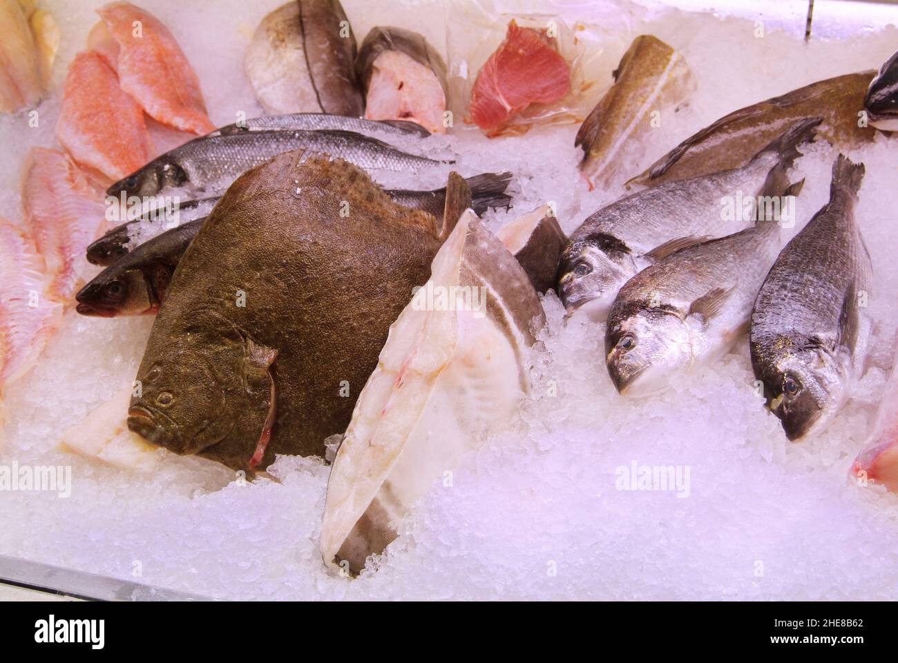 Markthalle, Fischstand, Hannover, Niedersachsen, Deutschland, Europa ...