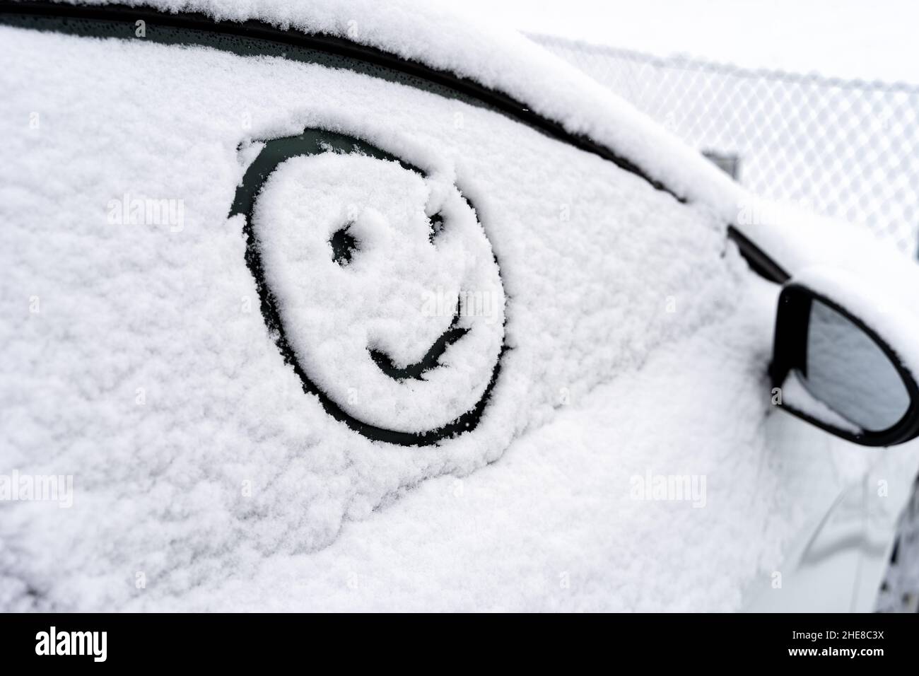 Windshield car smiley face hi-res stock photography and images - Alamy