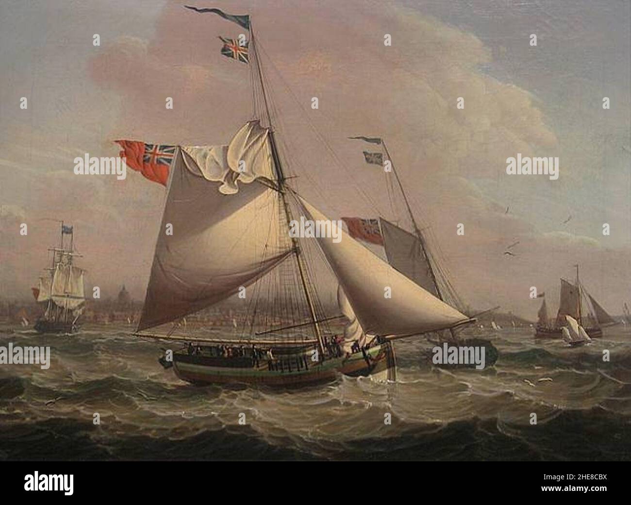 Robert Salmon - The First Mail Packet from Liverpool to Glasgow Stock ...