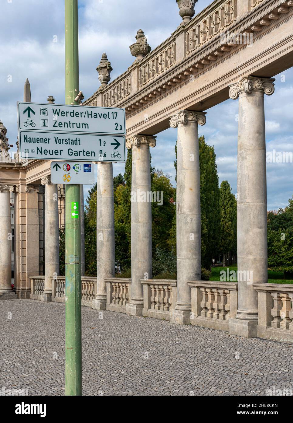 The Colonnades At The Glienicker Bridge In Berlin Wannsee Stock Photo ...