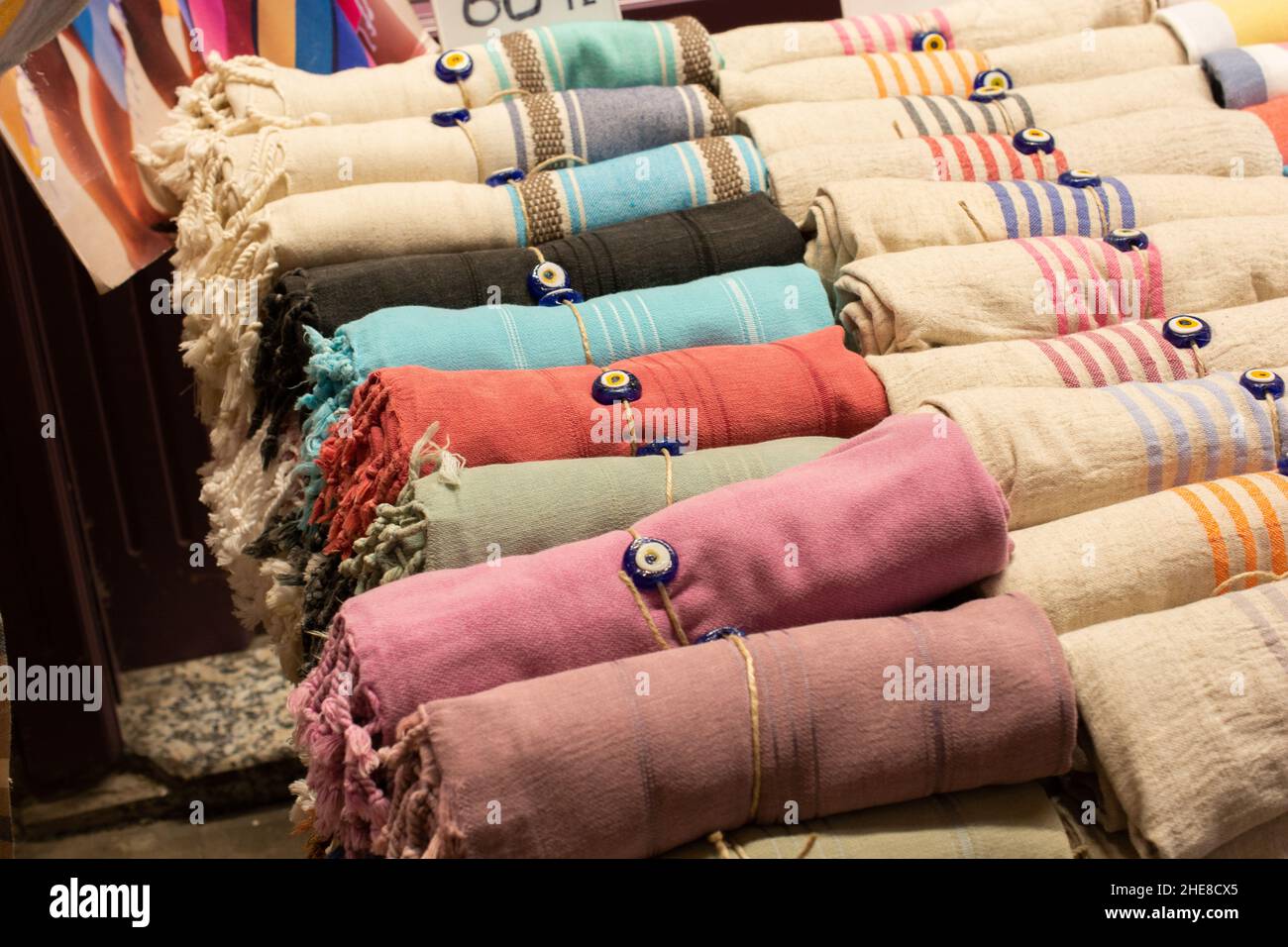 Examples of colorful fabric of various color and type Stock Photo - Alamy