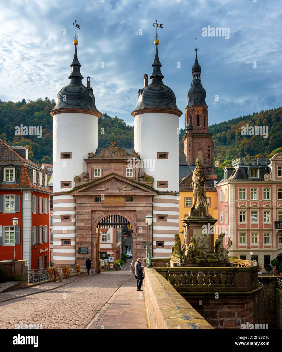 The City Gate At The Old Bridge In Heidelberg, Germany Stock Photo - Alamy