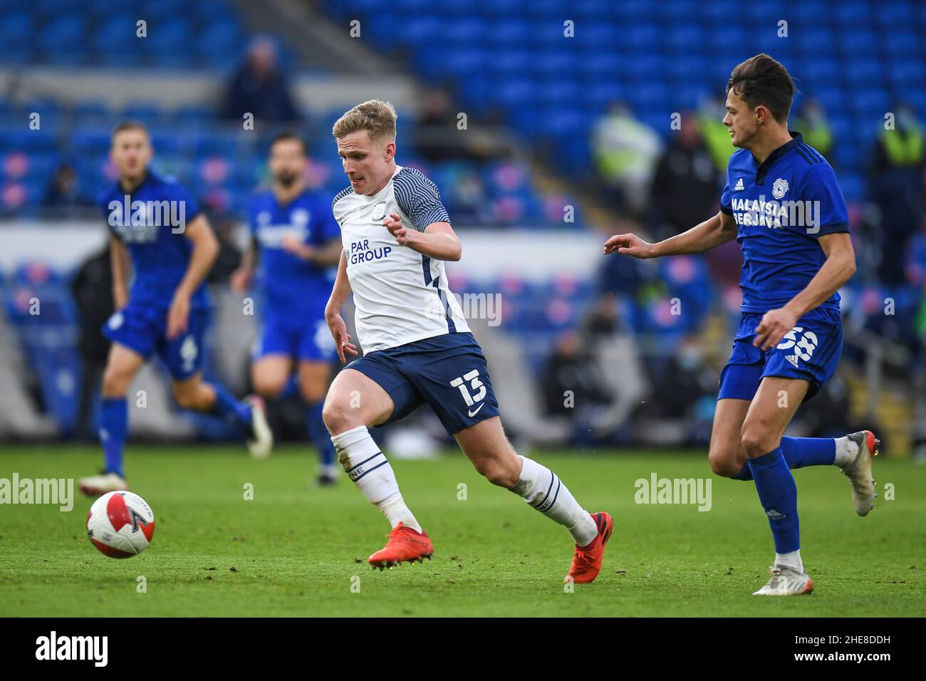 Ali McCann #13 of Preston North End in action during the game Stock ...