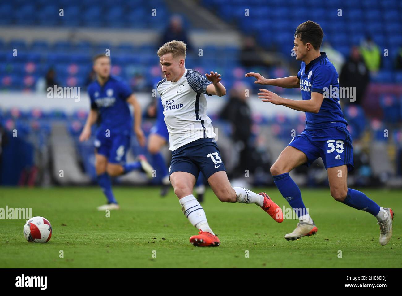 Ali McCann #13 of Preston North End in action during the game Stock ...
