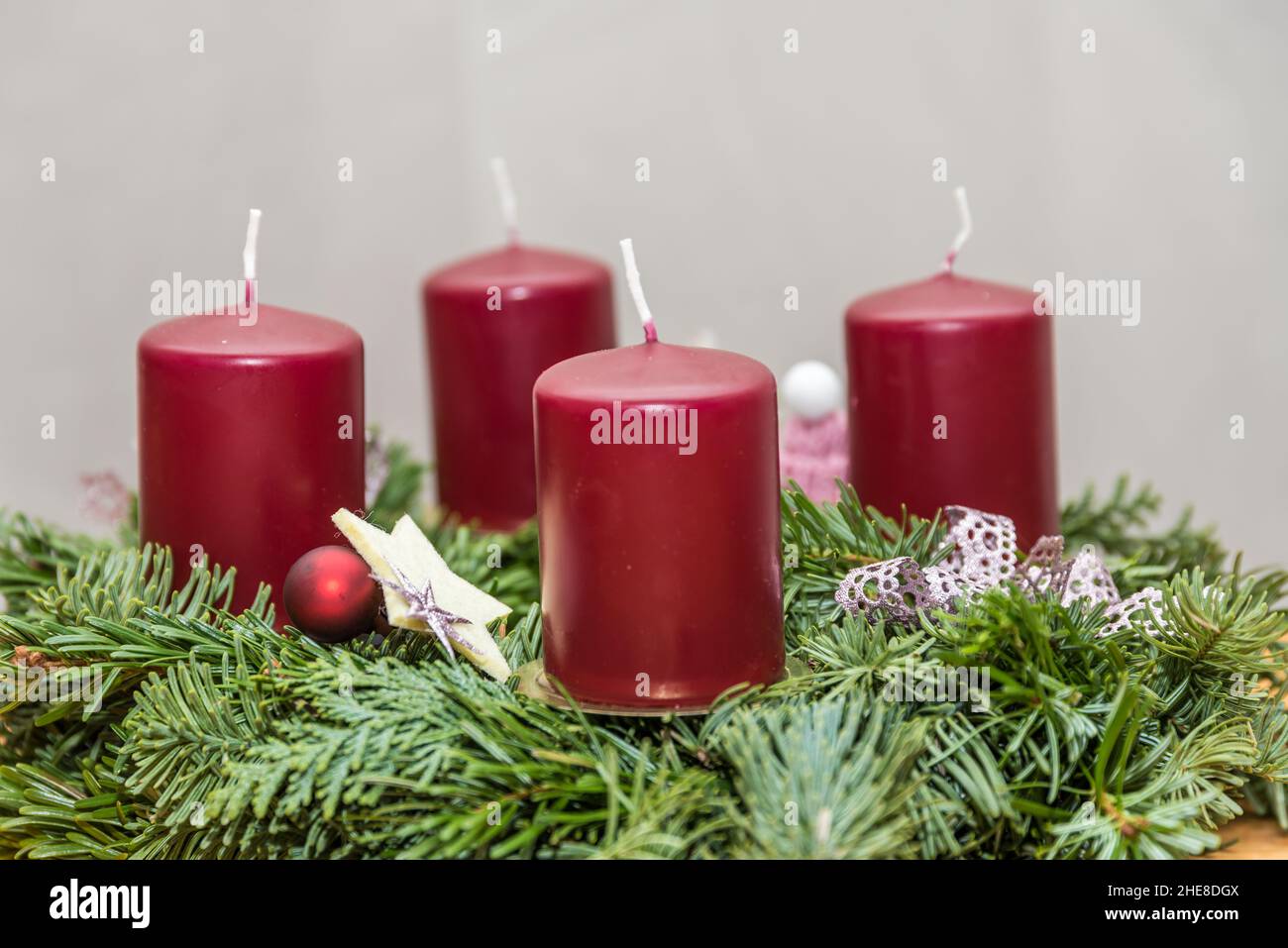 Light The Advent Symbol Advent Wreath In Front Of The Candle Stock ...