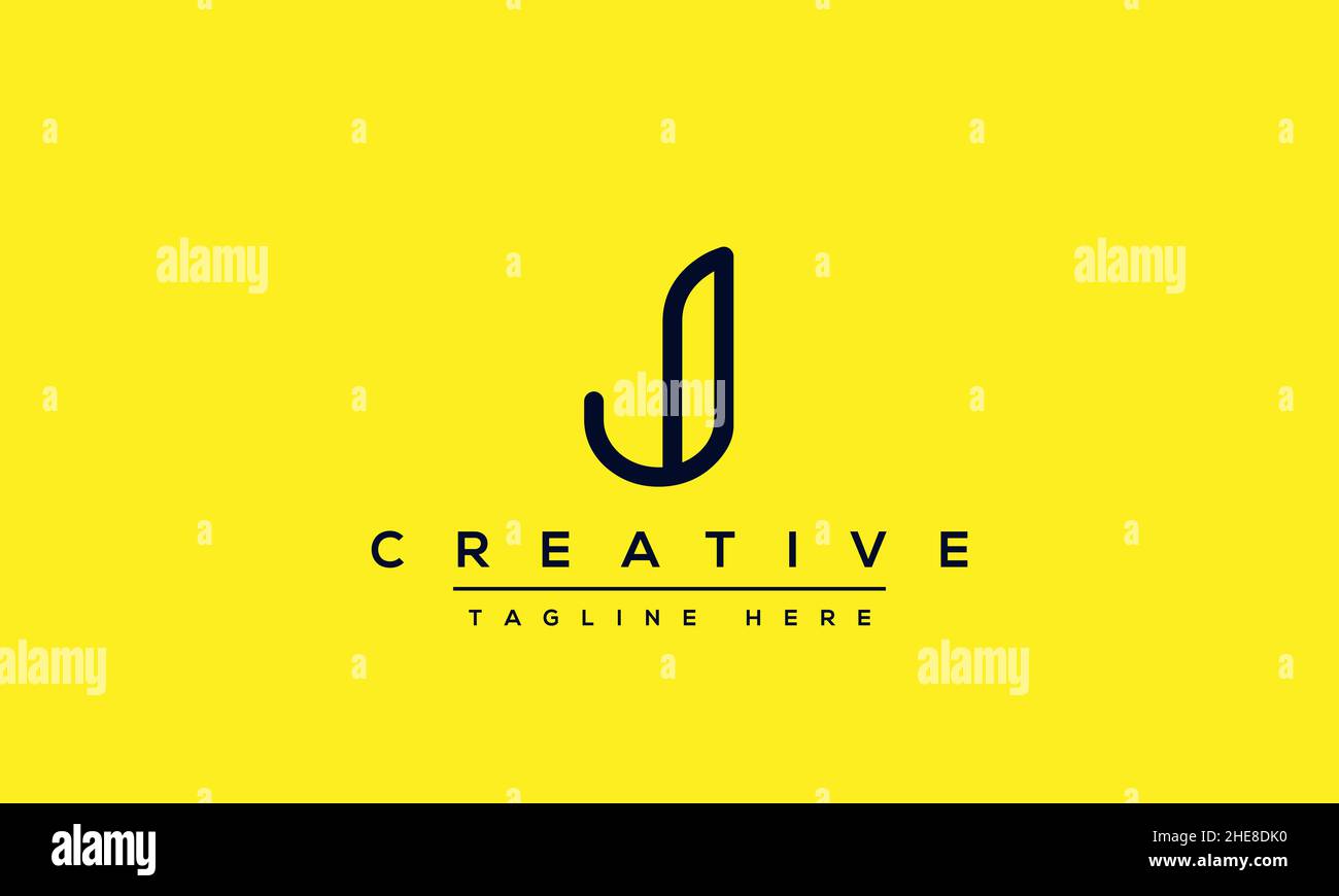 Abstract monogram letter J logo icon design template. Minimalist J JJ ...