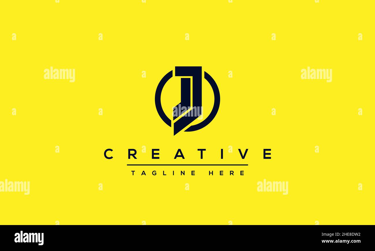 Abstract monogram letter J logo icon design template. Minimalist J JJ ...