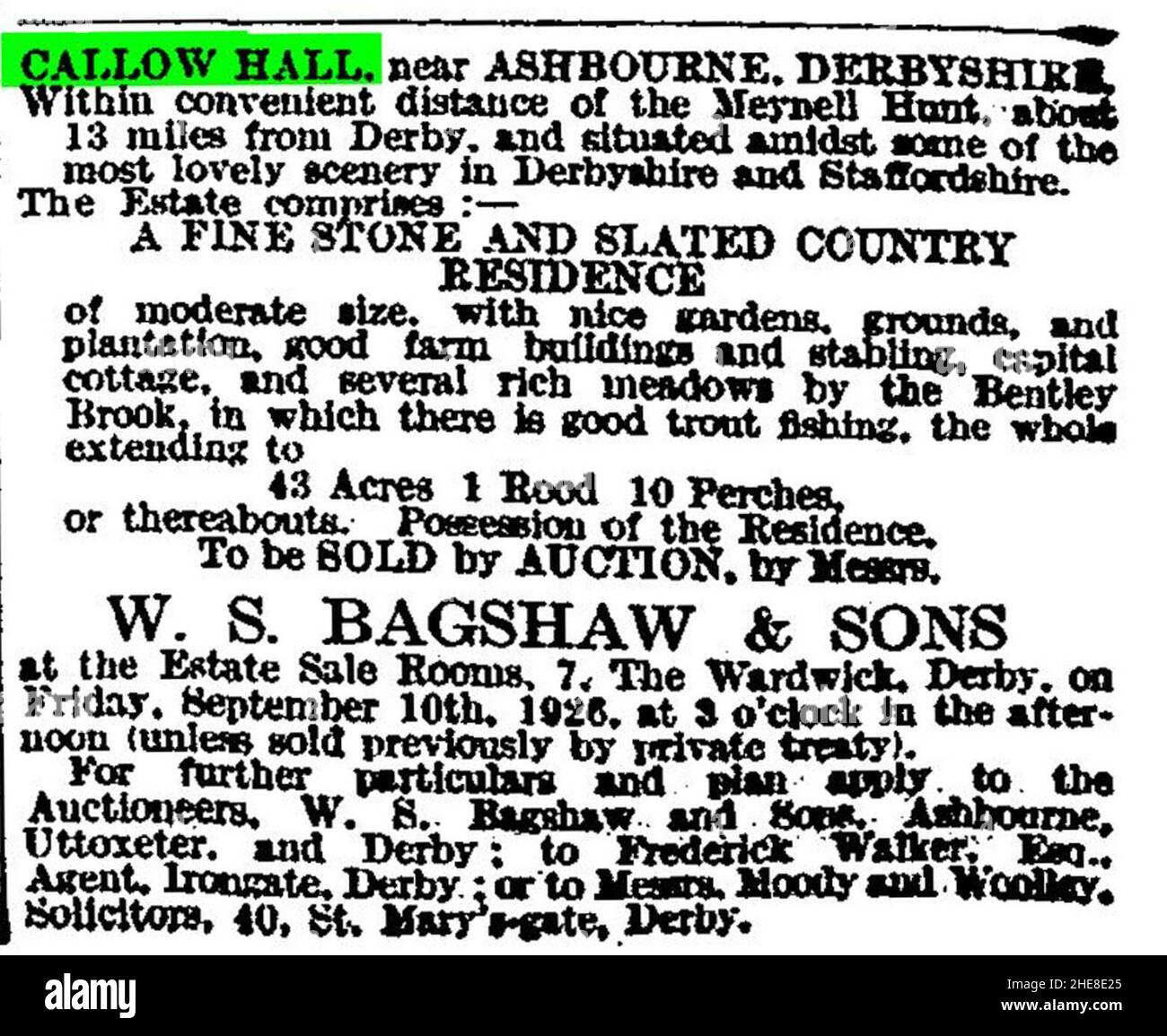 Callow hall hi-res stock photography and images - Alamy