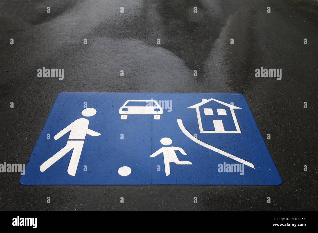 Street Marking For Playing Children Stock Photo - Alamy