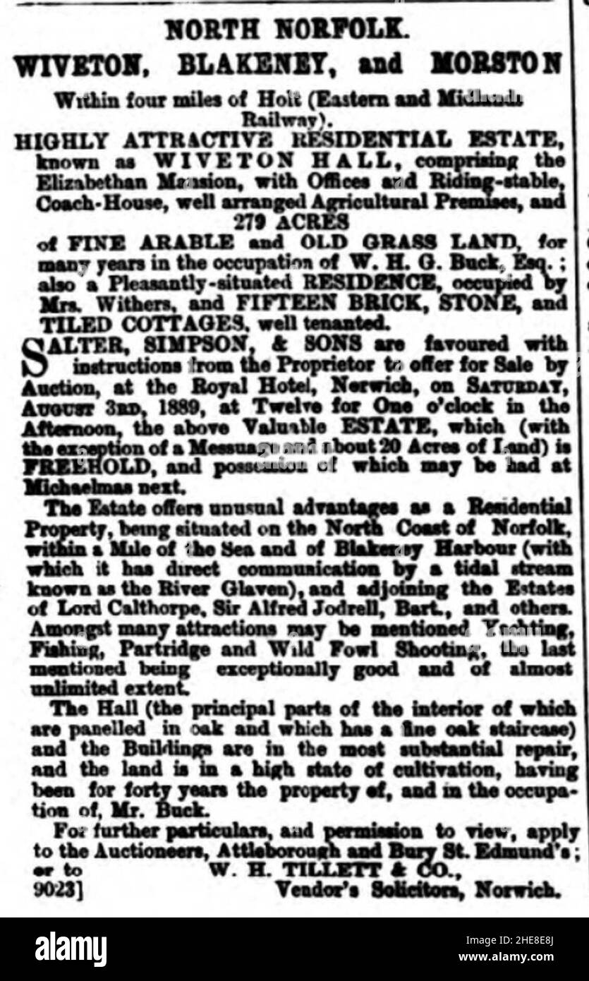 Wiveton hall hi-res stock photography and images - Alamy