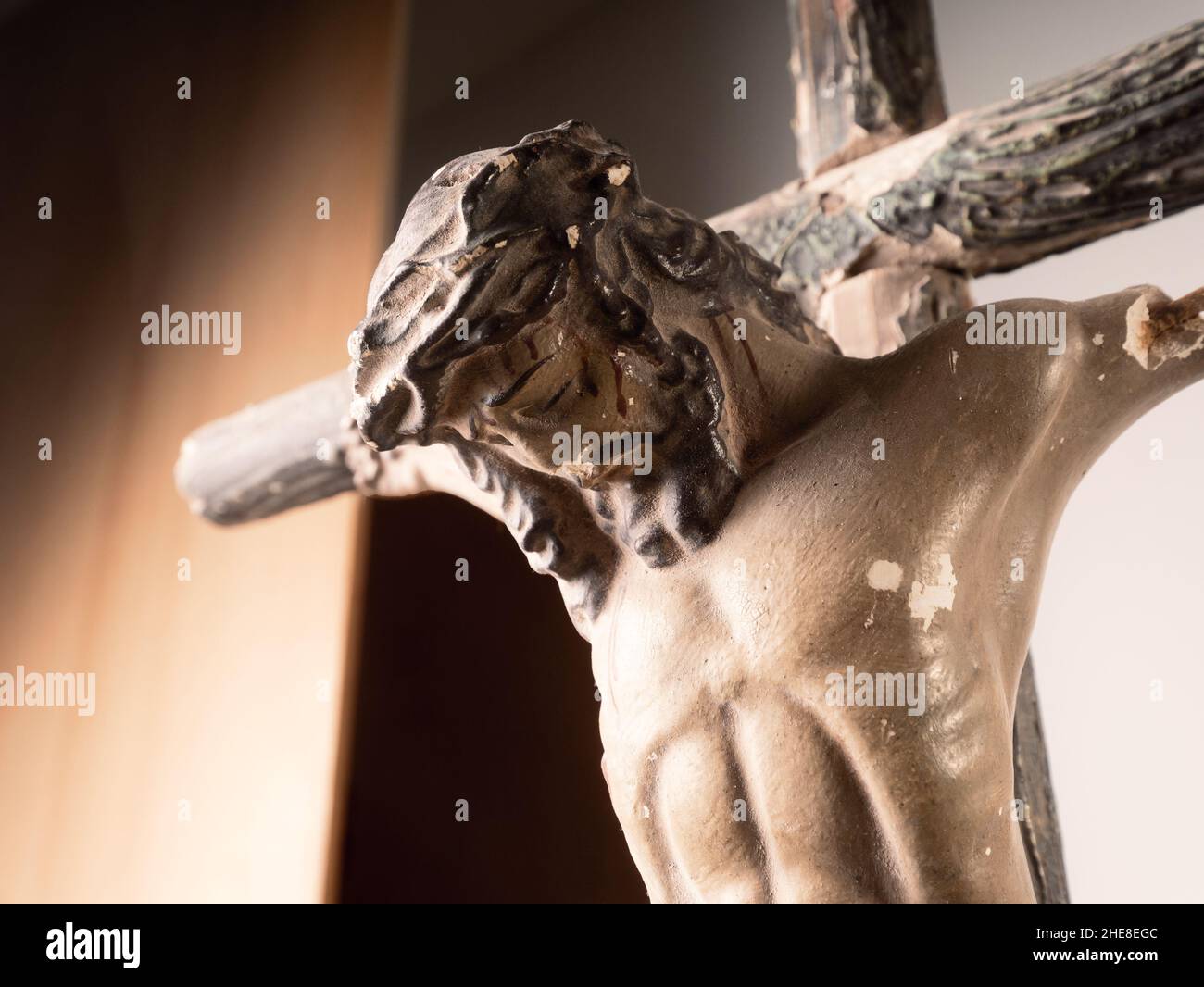 Broken And Dusty Figure Of Crucified Jesus Christ Stock Photo - Alamy