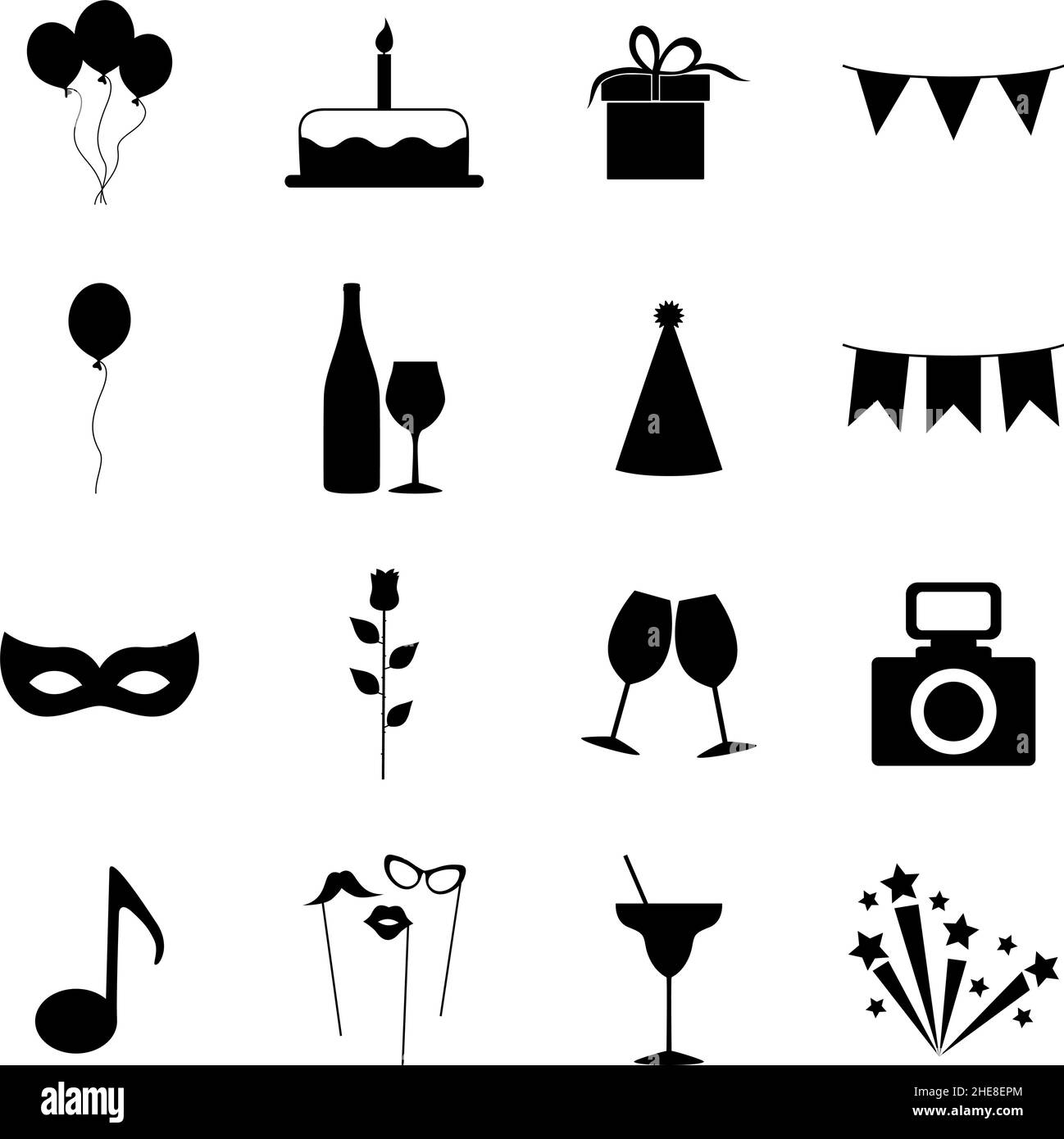 Set of party icons, vector illustration Stock Vector Image & Art - Alamy