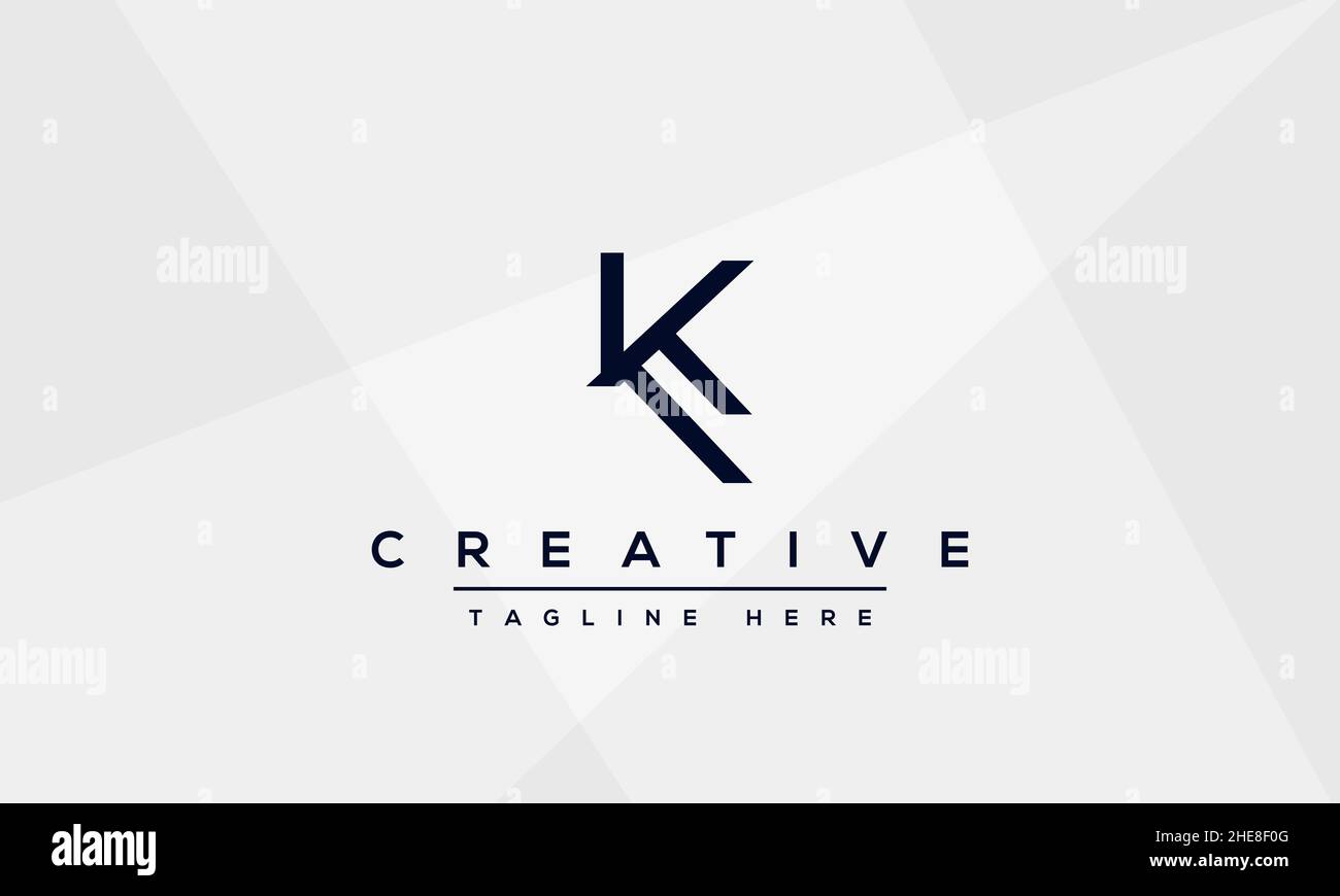 Abstract Monogram letter K Logo design concept. Minimalist k kk ...