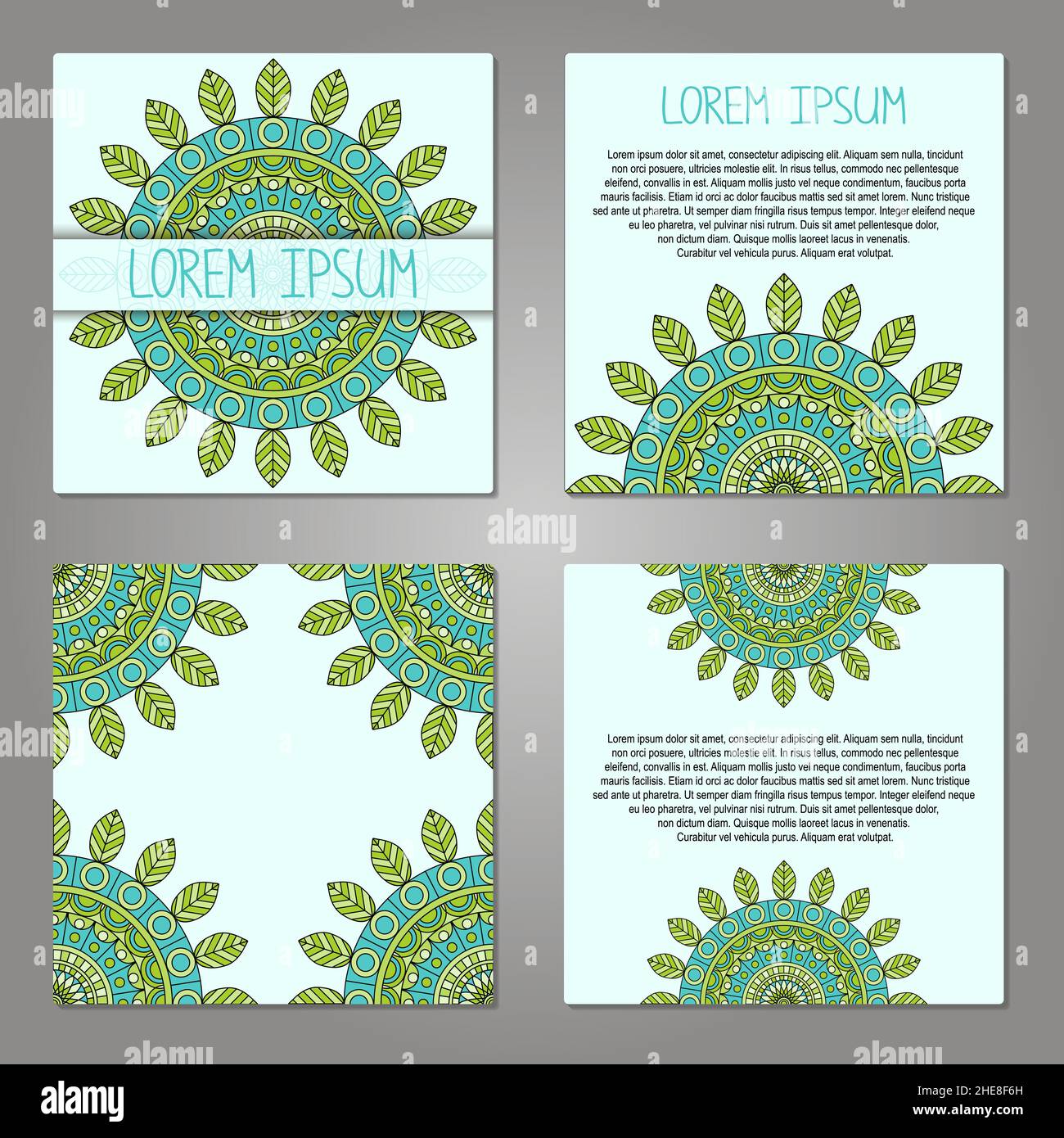 Set of cards with decorative elements, vector illustration Stock Vector ...