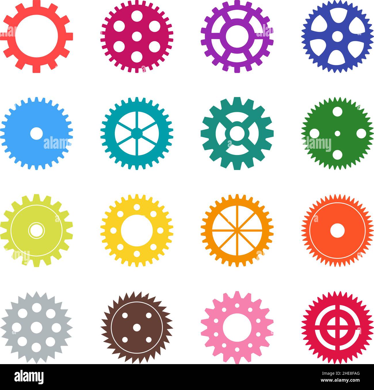 Set of color gear wheels, vector illustration Stock Vector Image & Art ...